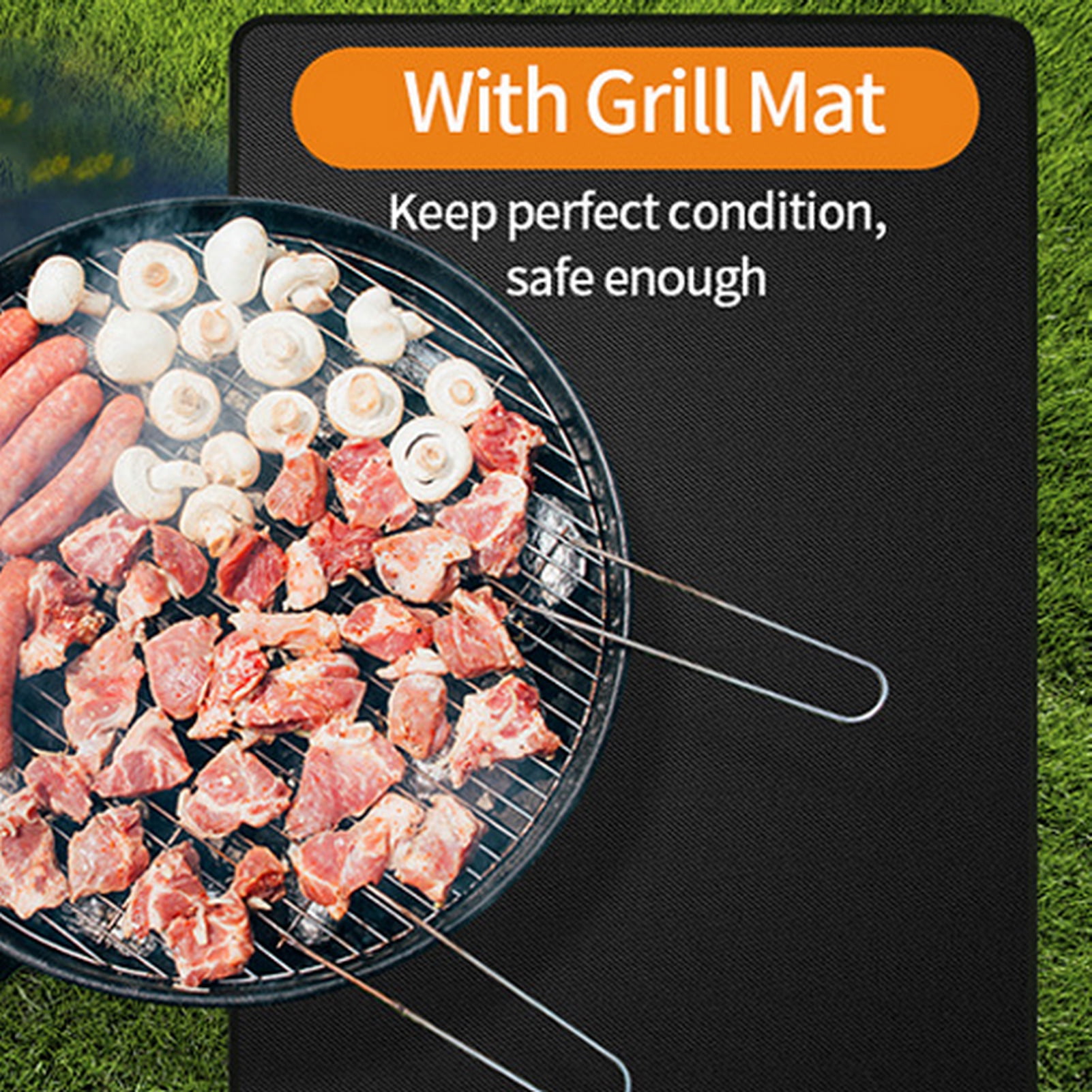 Sunjoy Tech 122x76CM BBQ Grill Fireproof Mat Heat Resistant Flame ...