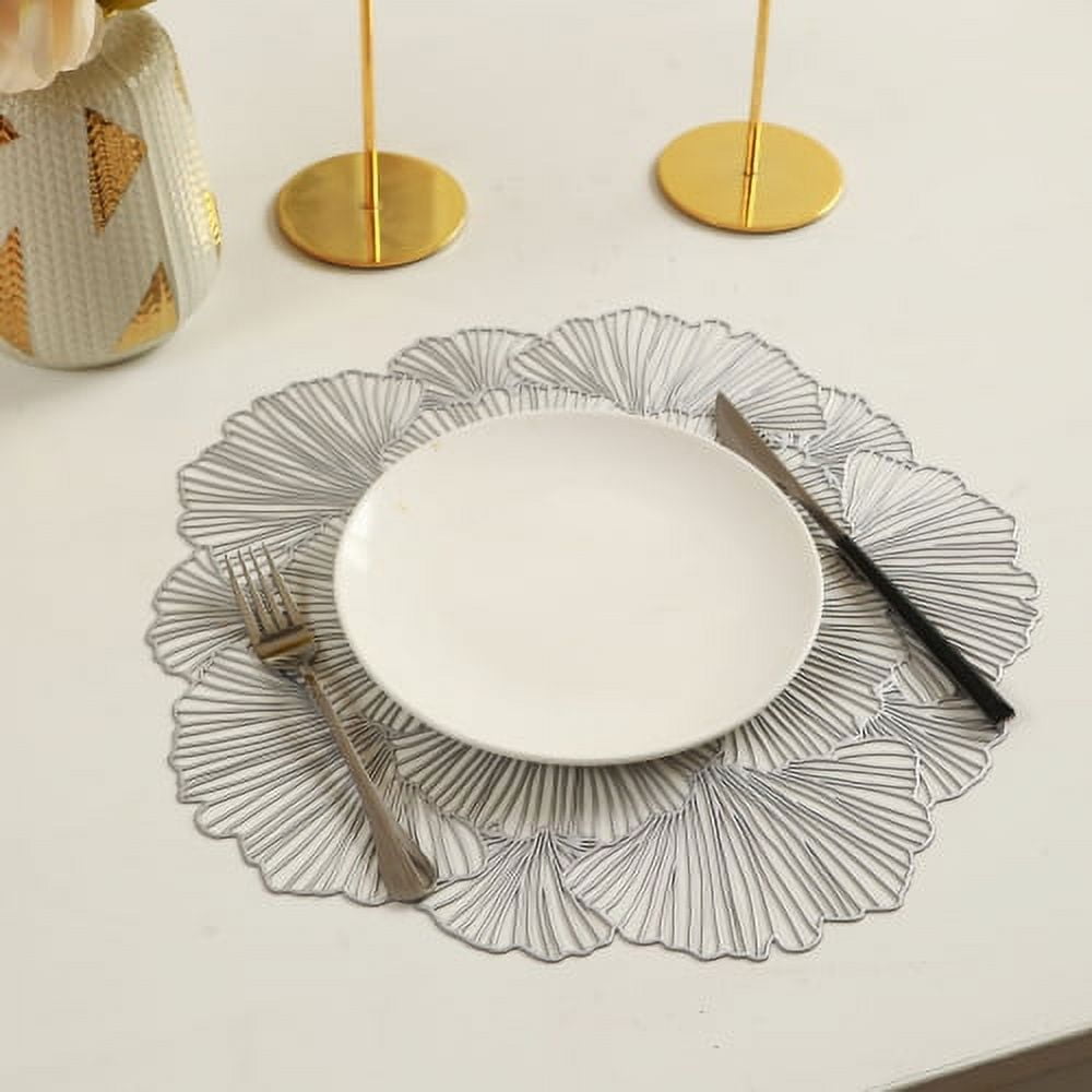Sunjoy Tech 1PC Placemat, Round Hollow Out Flowers Place Mats for ...
