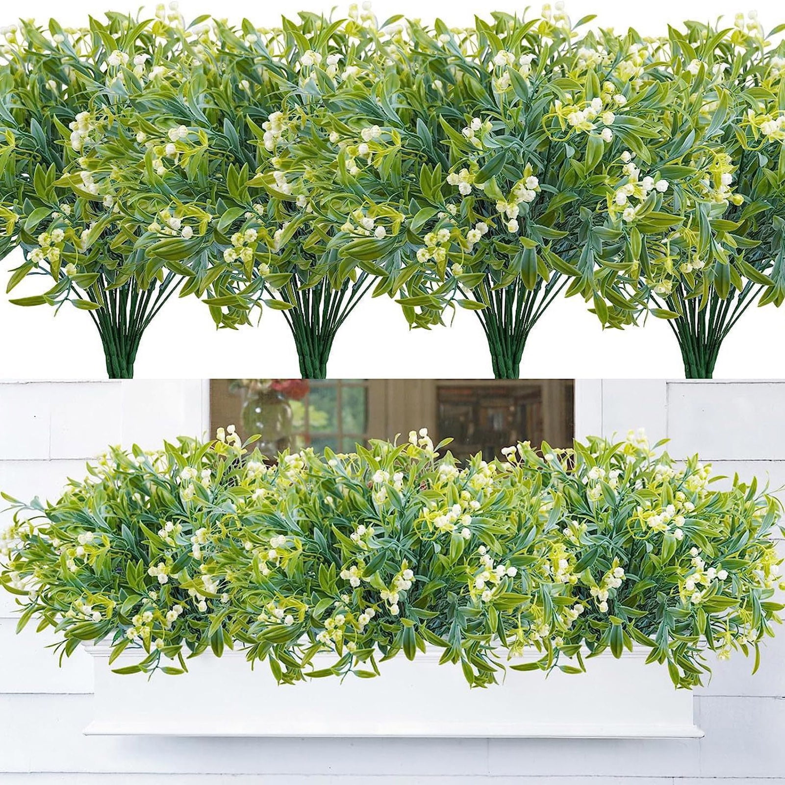 Sunjoy Tech 1Pc/10Pcs Simulation Plant Vibrant Fake Green Plant Fade ...