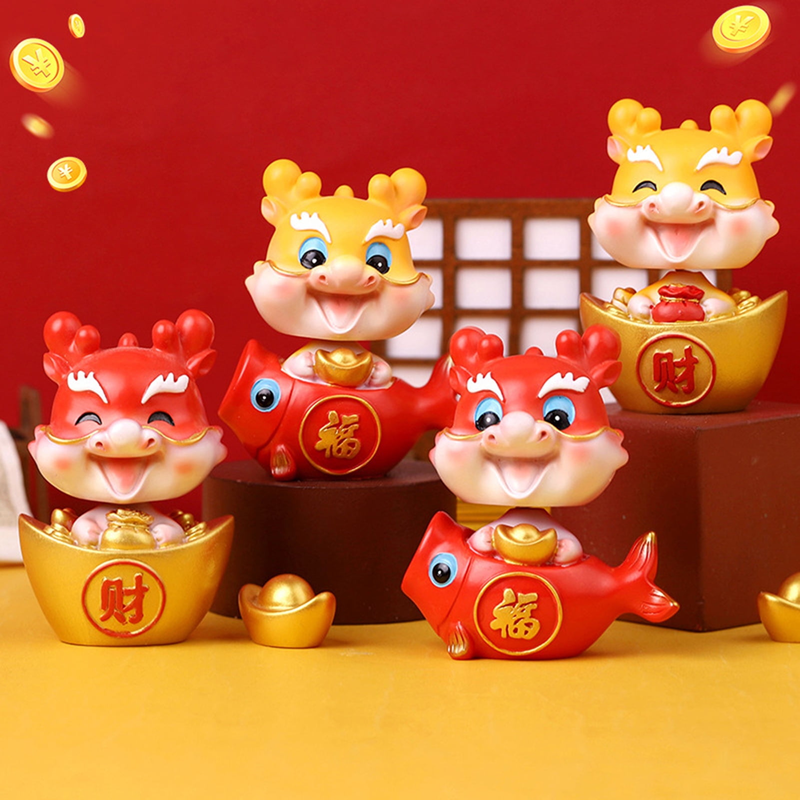 Sunjoy Tech 2024 Chinese New Year Dragon Figurine Ornaments Adorable ...