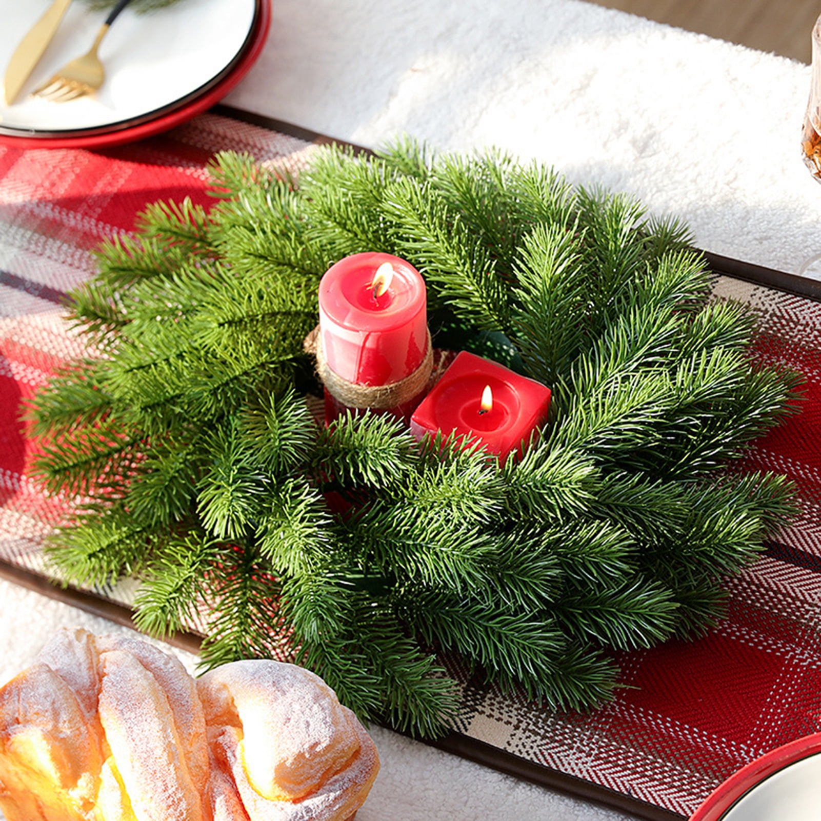 Sunjoy Tech 20Pcs Fake Pine Needle Realistic No Watering Artificial ...