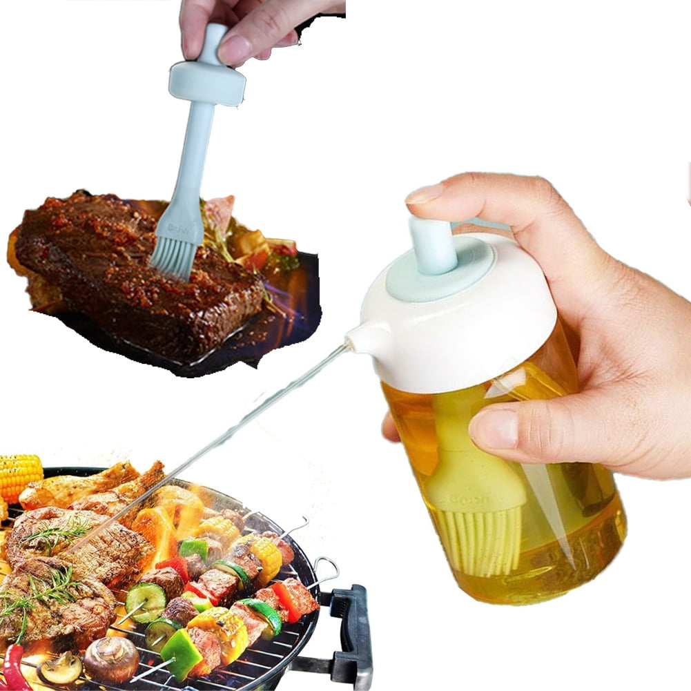 Sunjoy Tech 230ML Oil Bottle with Brush,Silicone Oil Dispenser for Kitchen,Press Seasoning ...