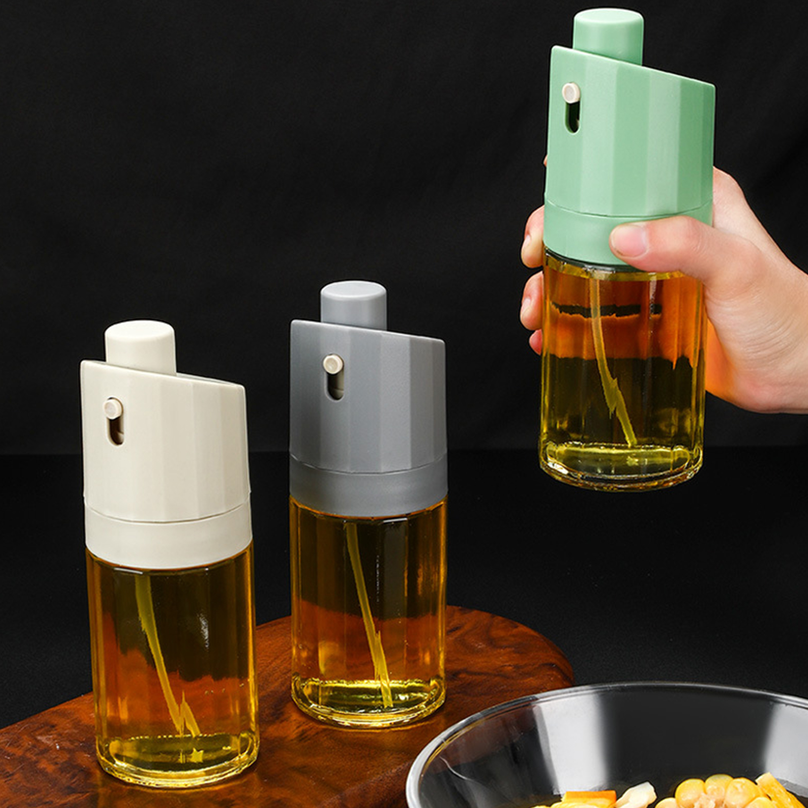 Sunjoy Tech 230ML Oil Spray Bottle Glass Oil Bottle for Air Fryer Baking Grilling Leak-Proof ...