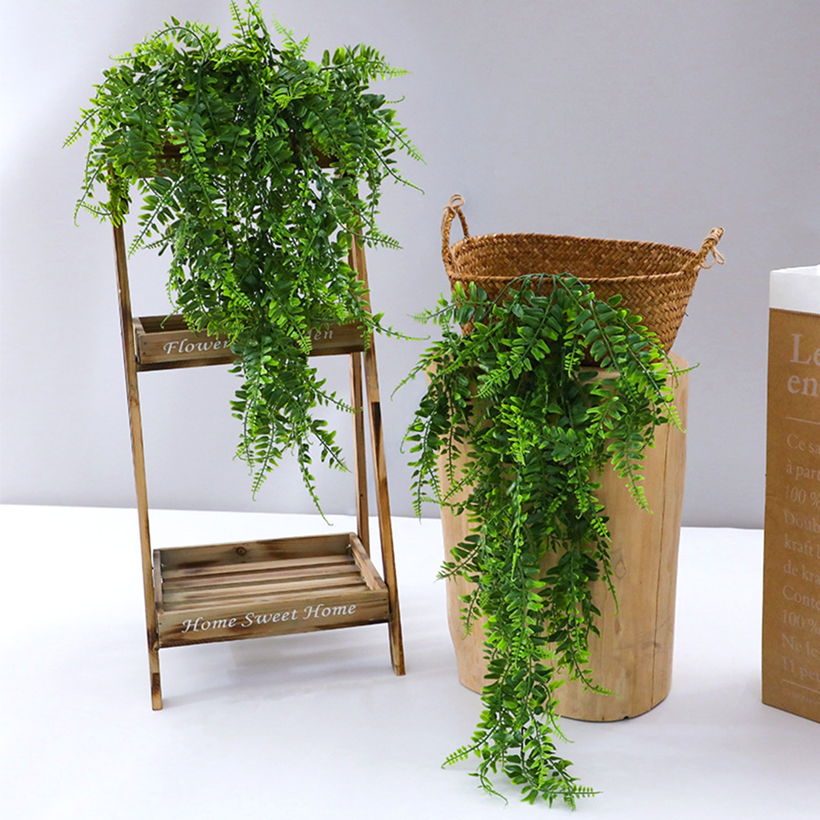 Sunjoy Tech 2Pcs 90CM Artificial Fern Vine UV Resistant Home Wedding ...