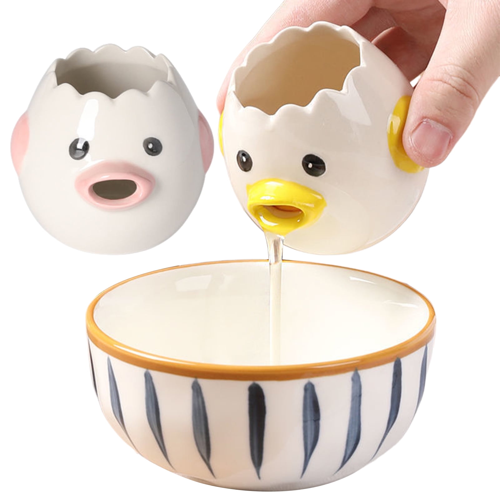 Sunjoy Tech 2Pcs Ceramic Chicken Egg Separator Egg Yolk And White ...