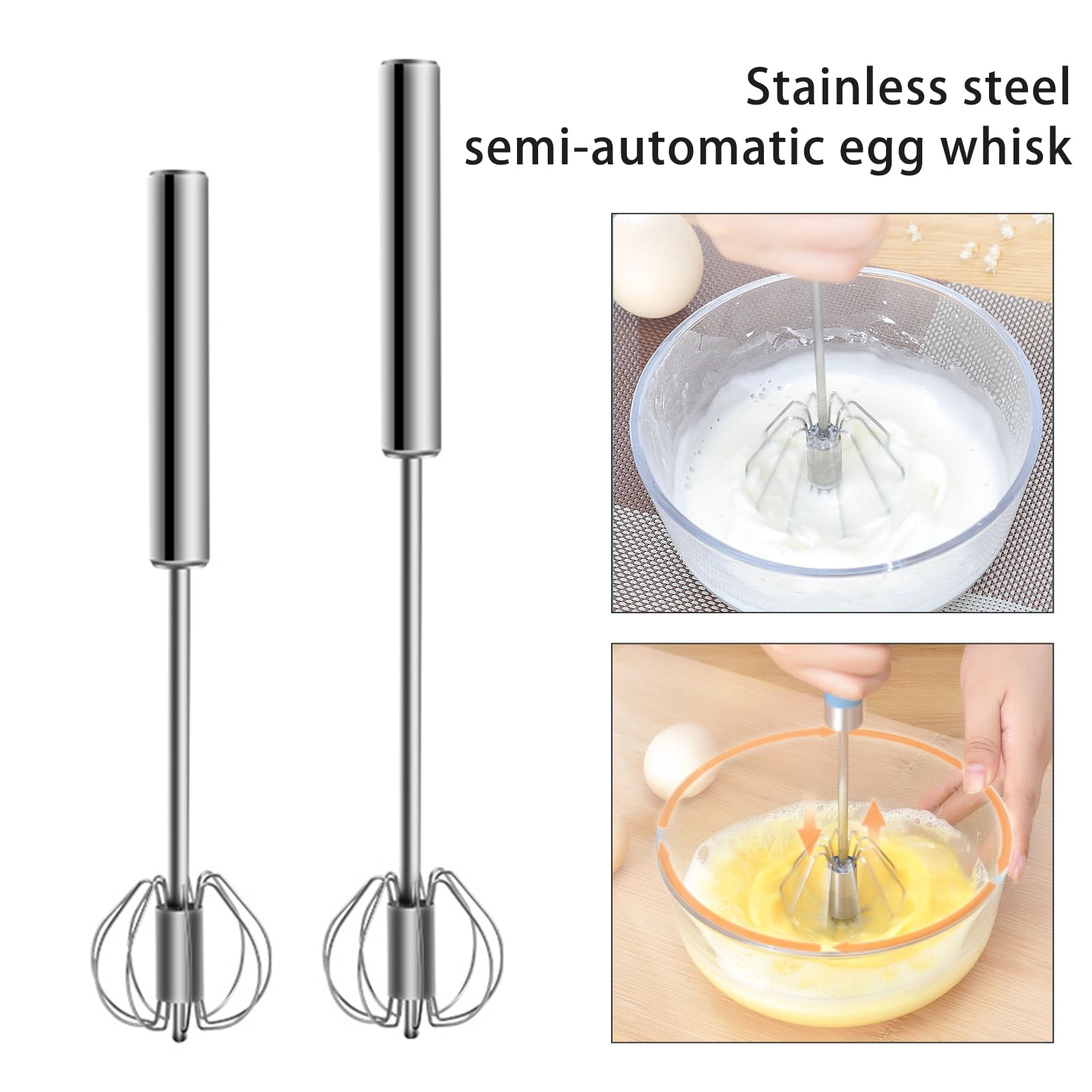 Sunjoy Tech 2Pcs Egg Beater Non-stick Stainless Steel Hand Mixer Set ...