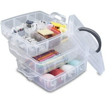 Casewin 3 Tier Transparent Plastic Stackable Storage Box - Adjustable Compartment Slots - Max 30 ...