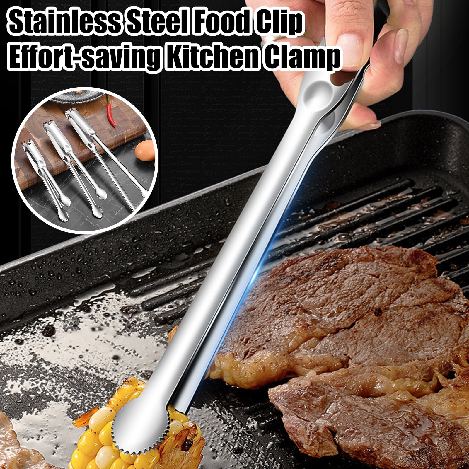 Sunjoy Tech 304 Stainless Steel Food Tong Heat-Resistant Long Handle ...
