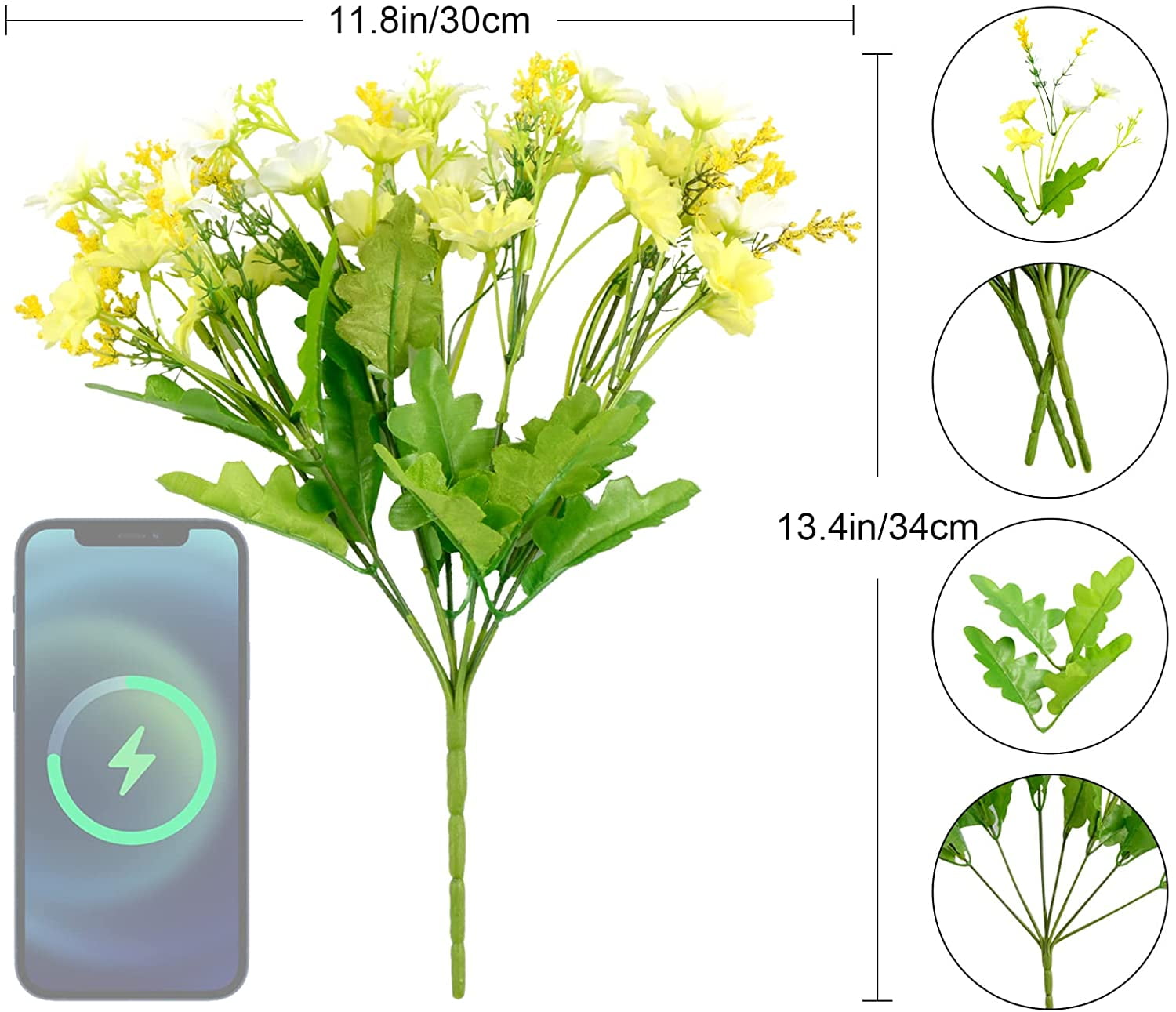 Sunjoy Tech 34cm Artificial Plastic Colorful Flower Bouquet - Walmart.com