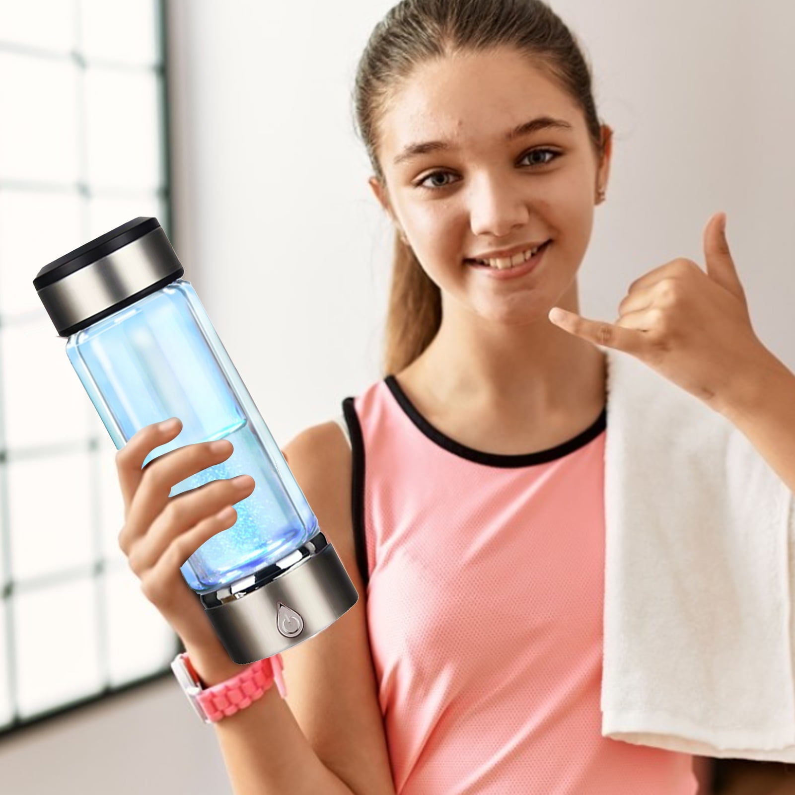 Sunjoy Tech 360ML Hydrogen Rich Water Bottle SPE PEM Technology Portable Rechargeable Hydrogen ...