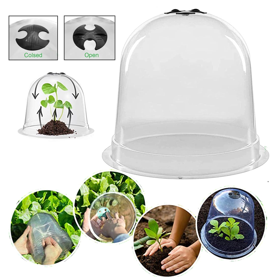 Sunjoy Tech 3PCS Reusable Plastic Mini Greenhouse, Garden Cloche Dome ...