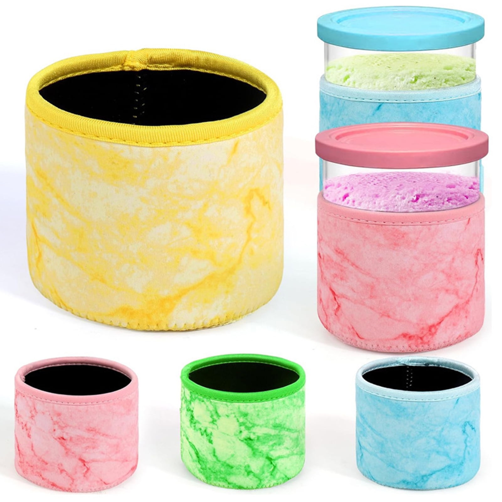 Sunjoy Tech 4 Pcs Neoprene Ice Cream Sleeve Holder Spoon Holder ...