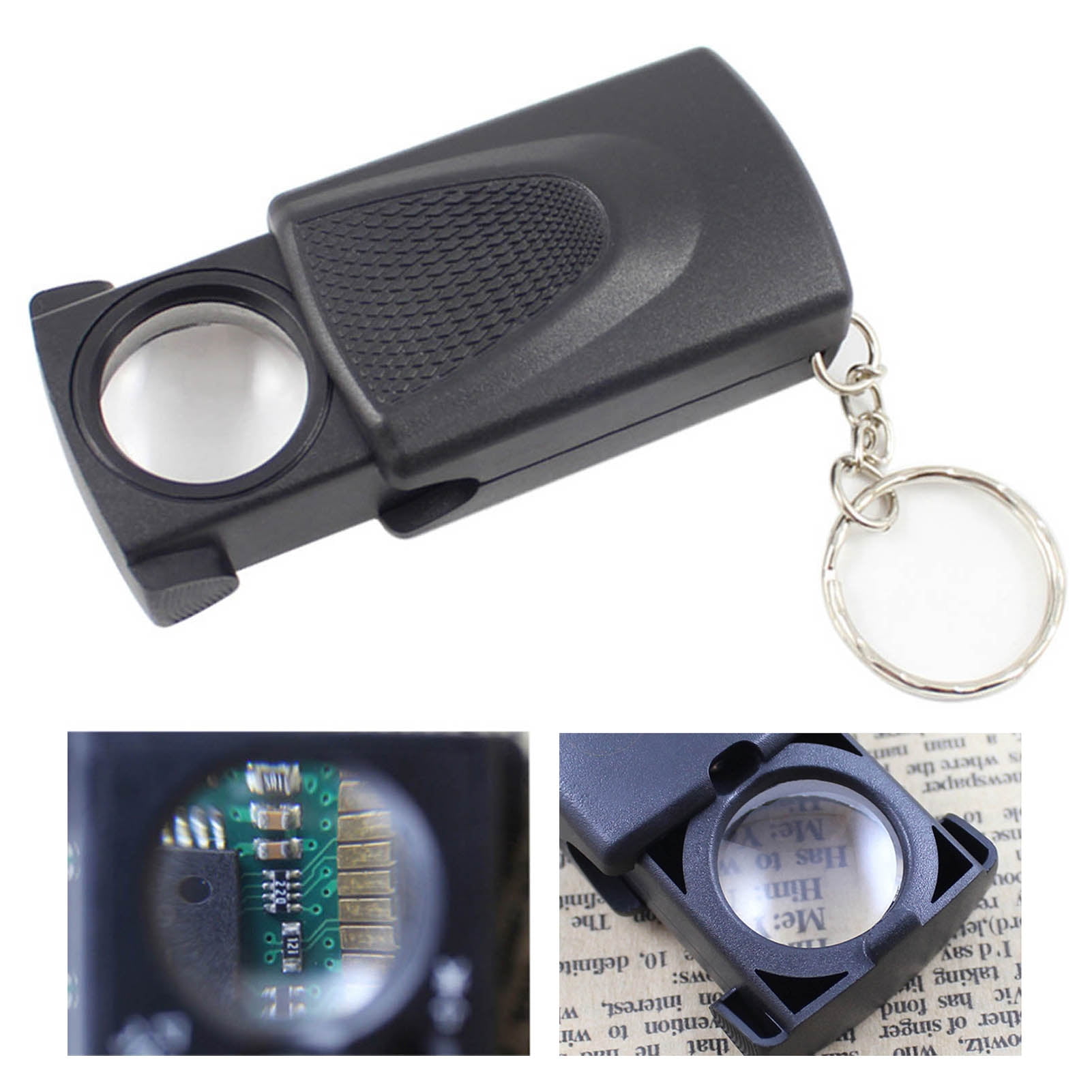 Sunjoy Tech 45X Magnifier with LED Light Acrylic Lens Portable Keychain ...