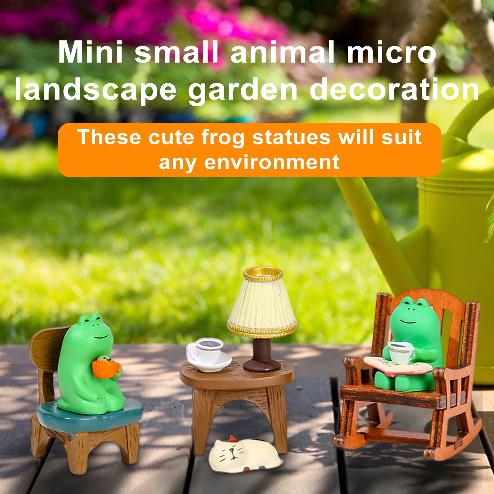 Sunjoy Tech 4Pcs/Set Rocking Chair Frog Ornament Cute Resin Craft ...