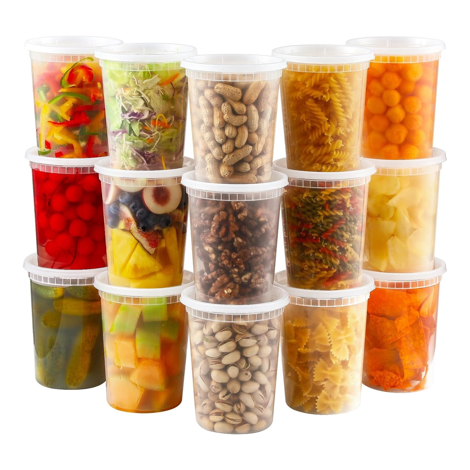 Sunjoy Tech 50-Pack Plastic Deli Food Containers with Lids BPA-Free ...