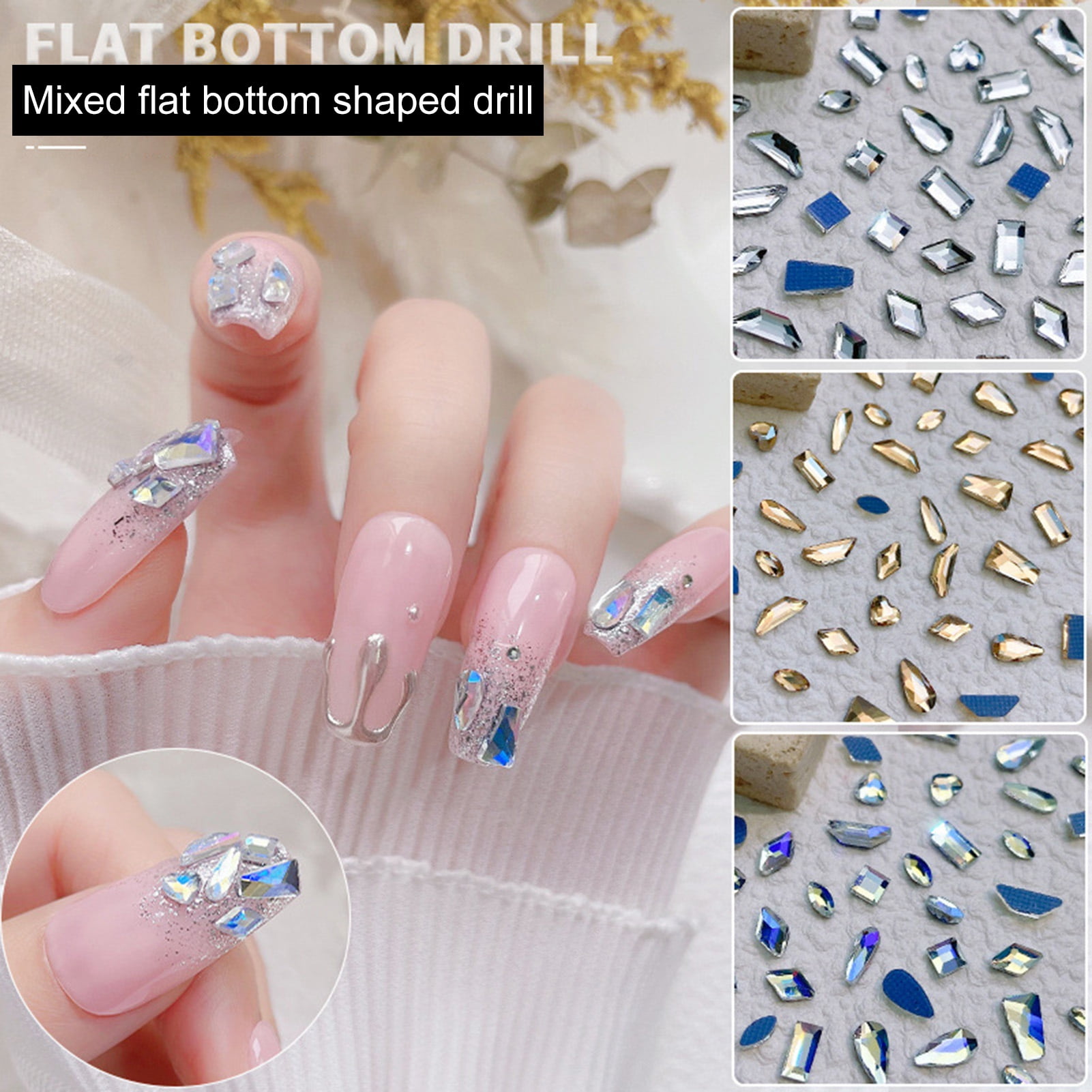 Sunjoy Tech 50pcs Nail Charms Three-dimensional Shining Luxurious Easy ...