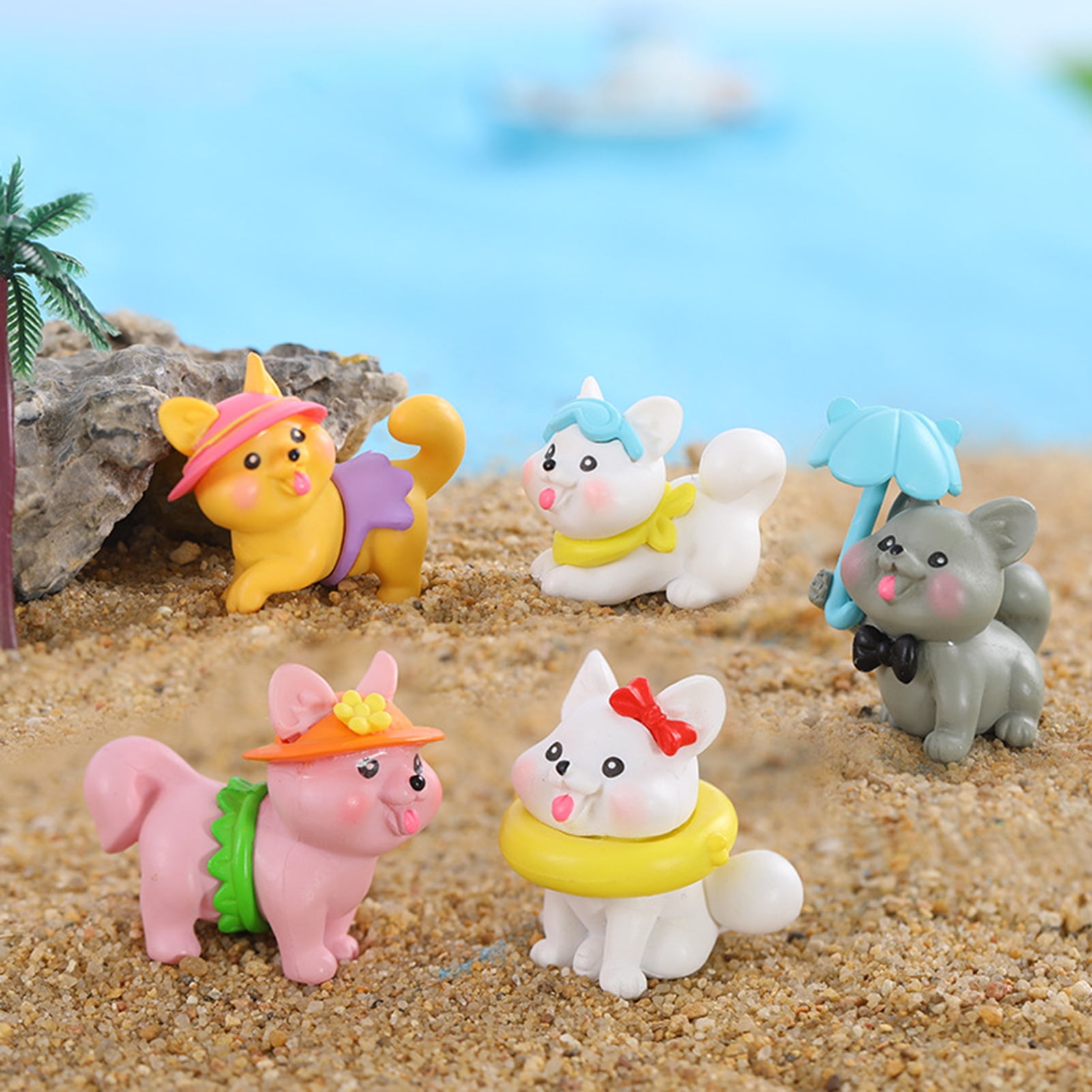 Sunjoy Tech 5Pcs Puppy Ornament Vivid Expression Three-dimensional ...