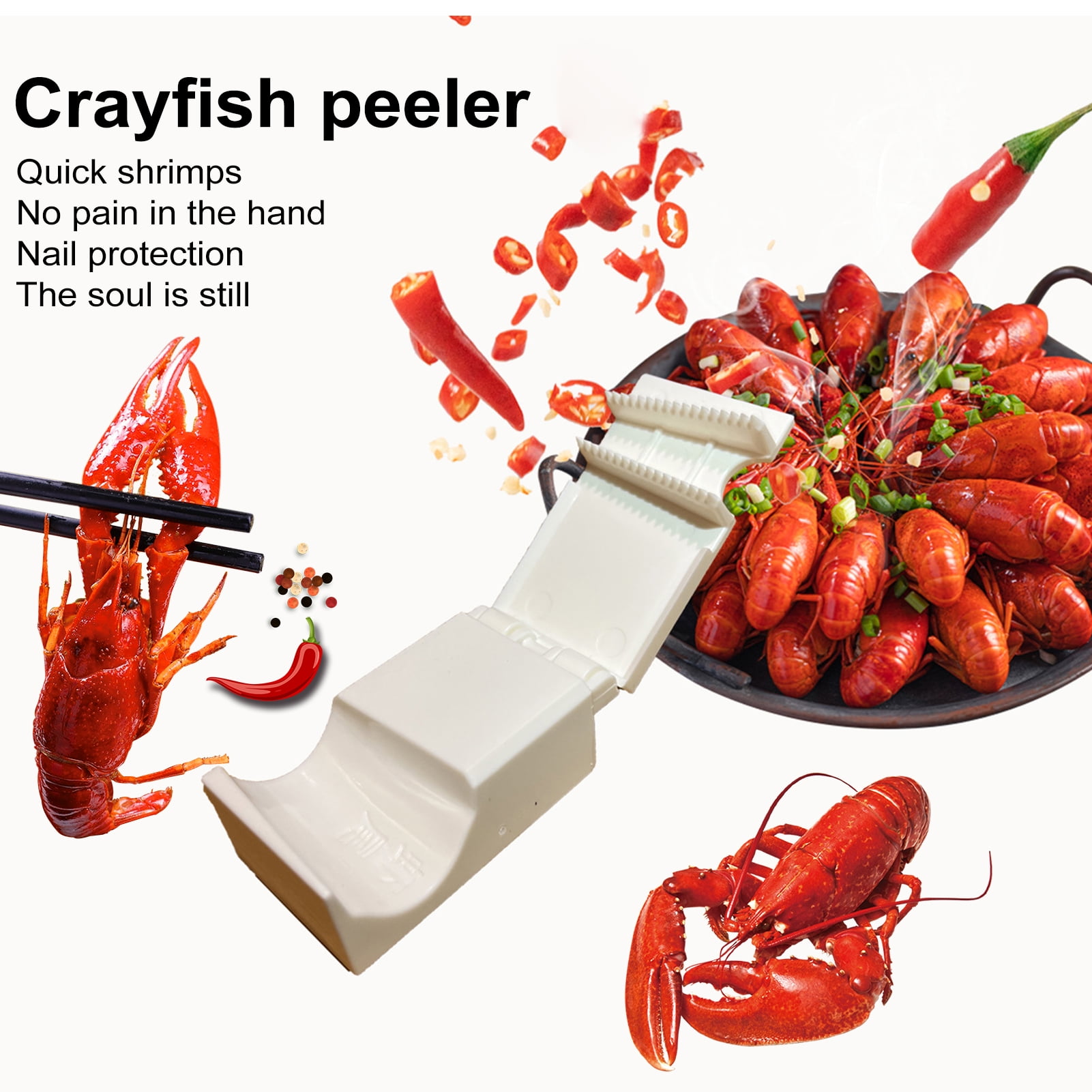 Sunjoy Tech 6 Pcs Crawfish Peeler Shrimp Sheller Universal Grooves ...