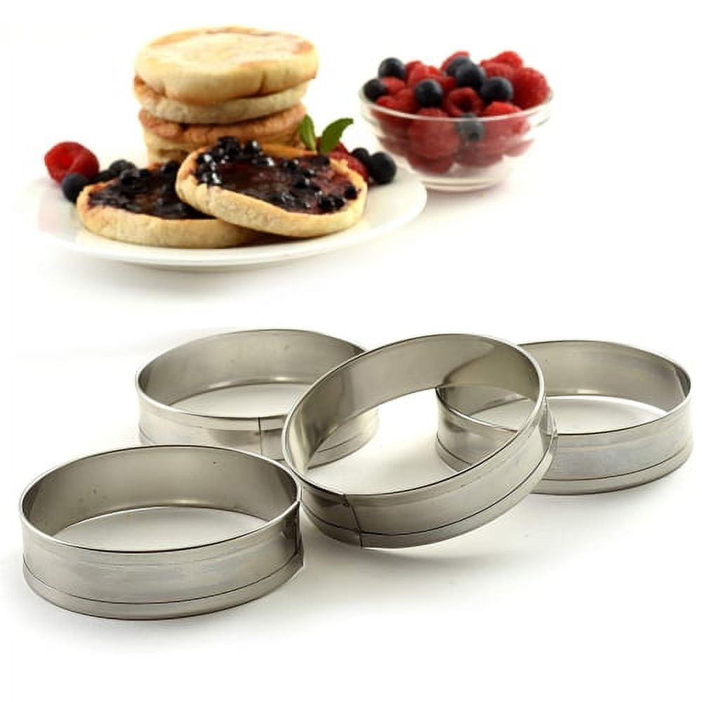 Sunjoy Tech 6 Pcs English Muffin Rings, Crumpet Rings Double Rolled ...