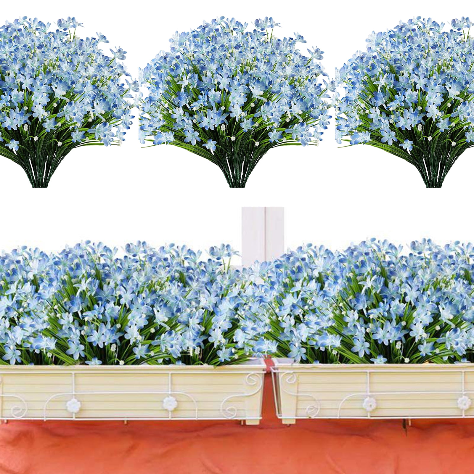 Sunjoy Tech 6Pcs/Set Artificial Orchid with Stem 7 Forks No Watering ...