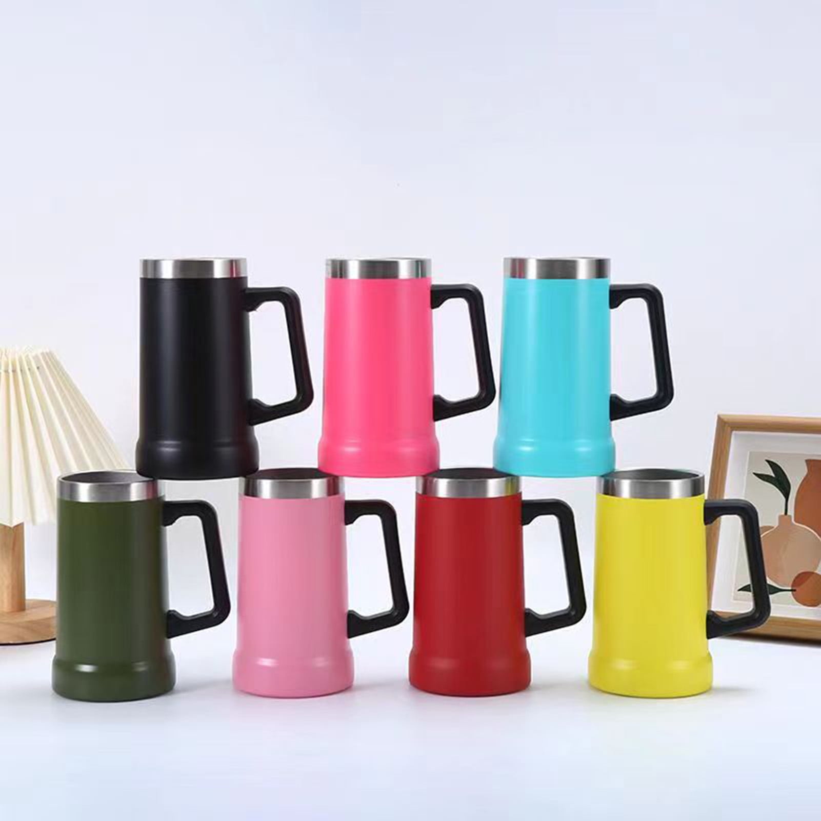 Sunjoy Tech 700ML Beer Stein Double Wall Insulation Stainless Steel ...