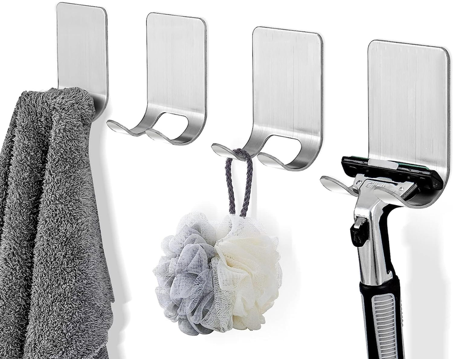 Sunjoy Tech Adhesive Razor Holder, Waterproof Stainless Steel Hooks ...