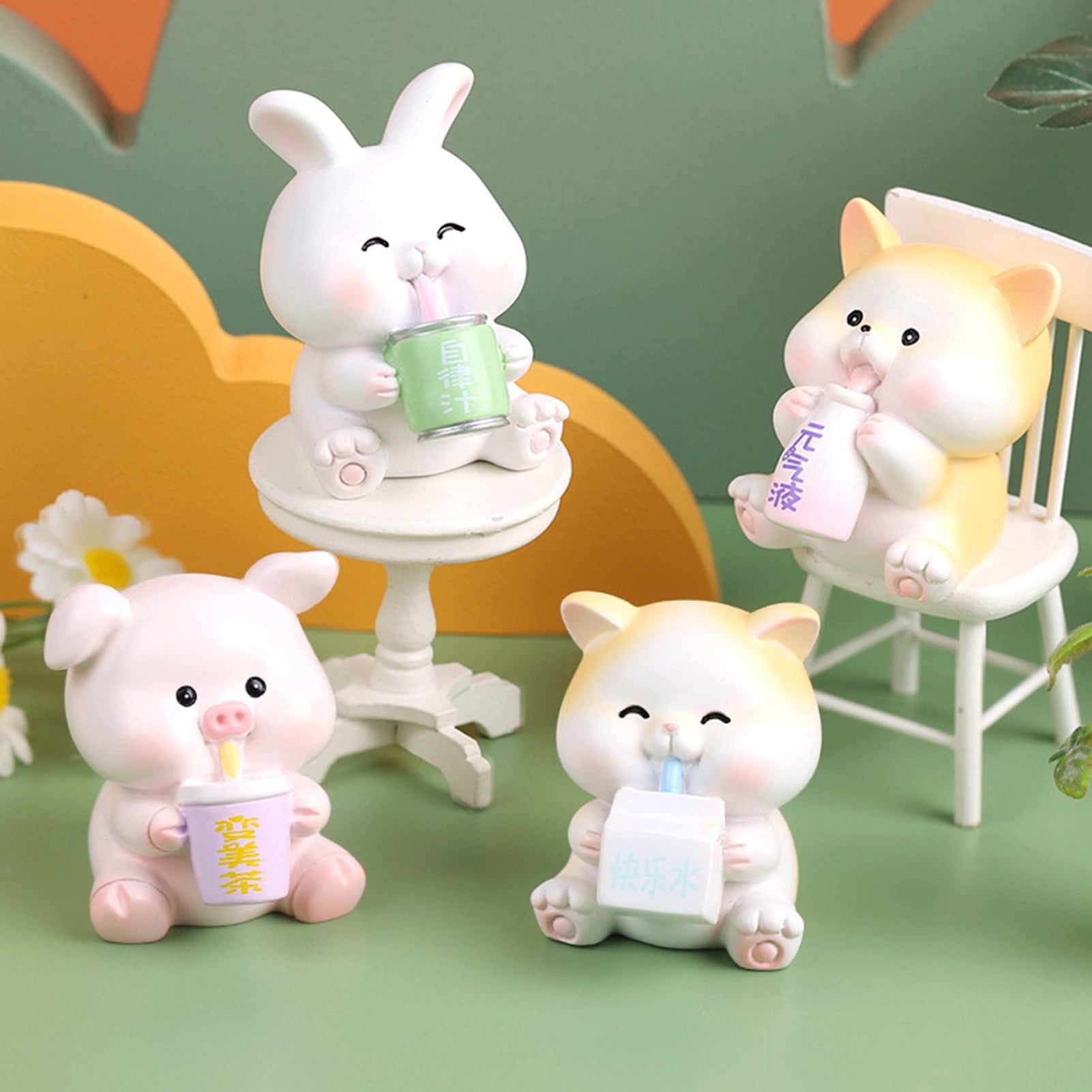 Sunjoy Tech Animal Figurine Handmade Vivid Expression Resin Cartoon ...