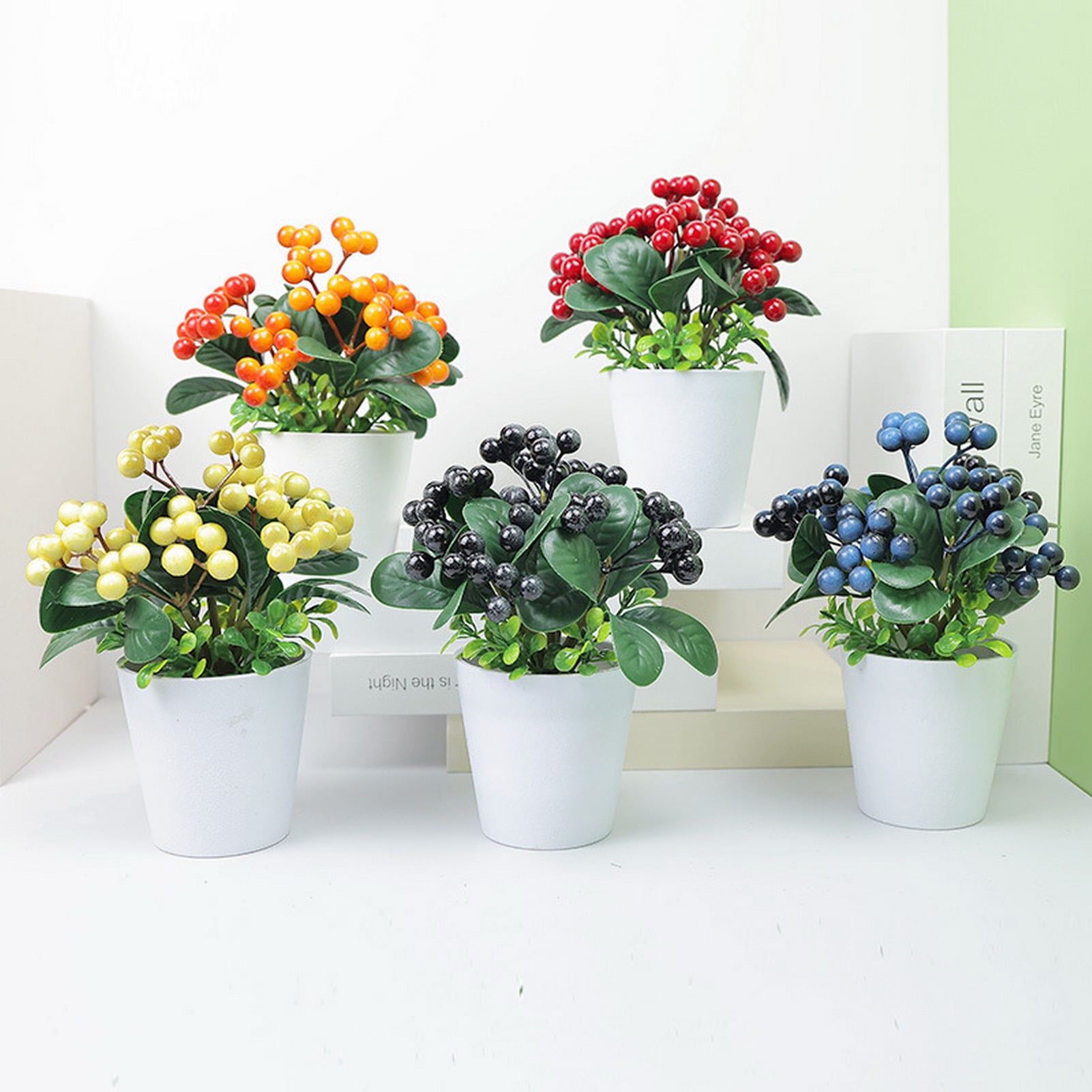 Sunjoy Tech Artificial Bonsai Realistic Berry Imitation Plant ...