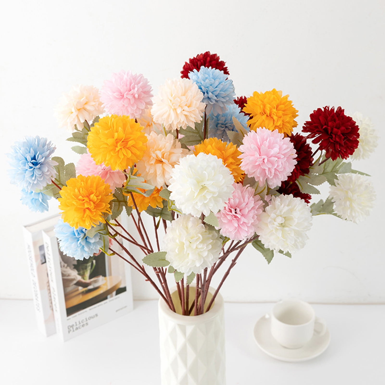 Sunjoy Tech Artificial Flower Non-fading Not Withered 3 Heads Design ...