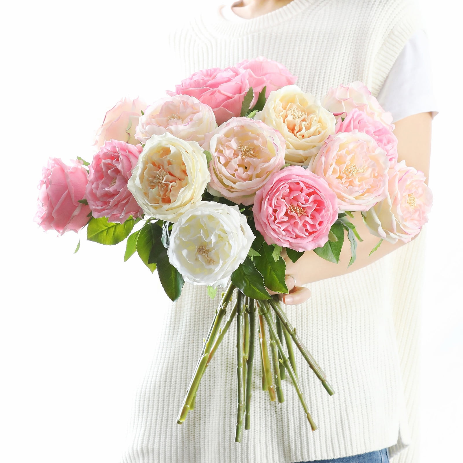 Sunjoy Tech Artificial Flower Non-fading Vibrant Color Realistic ...
