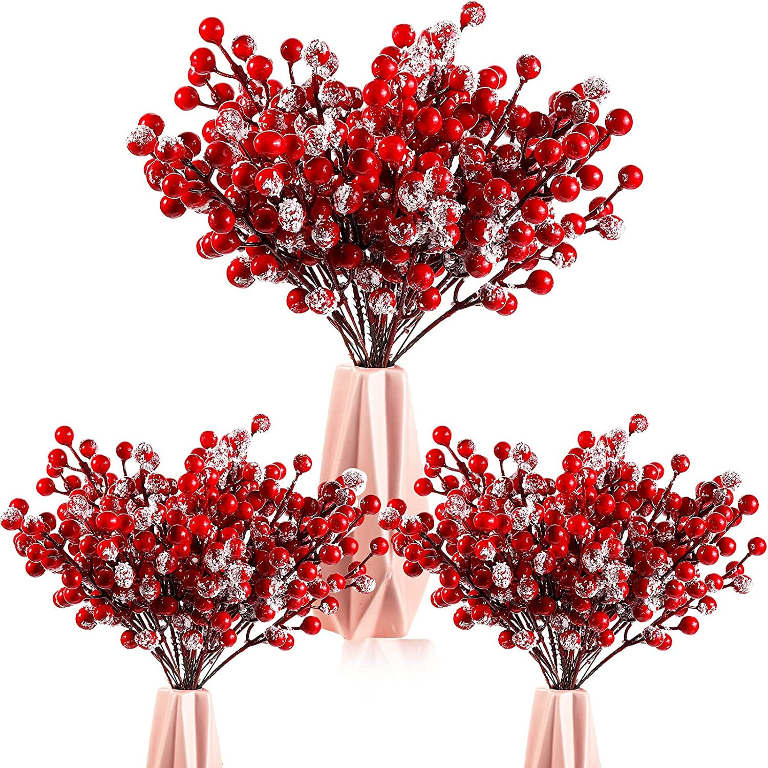 Sunjoy Tech 10 Pcs Realistic Artificial Red Berries Flowers for Wedding ...