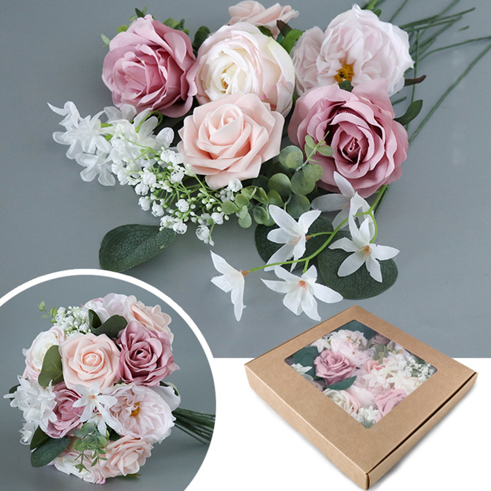 Sunjoy Tech Artificial Flowers Box Realistic Fine Workmanship DIY ...