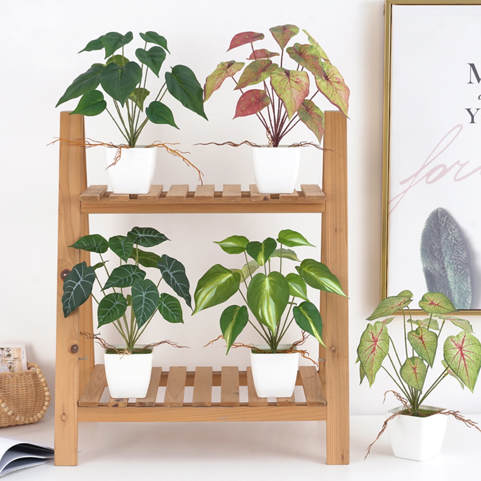 Sunjoy Tech Artificial Plant Flower Planter Pot Realistic Non-withering ...