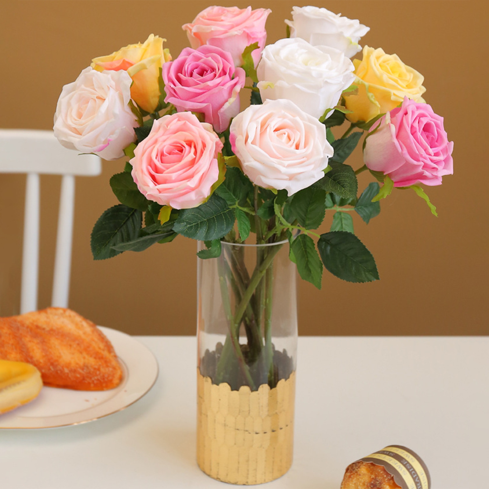Sunjoy Tech Artificial Rose No Need to Water Realistic Maintenance Free ...