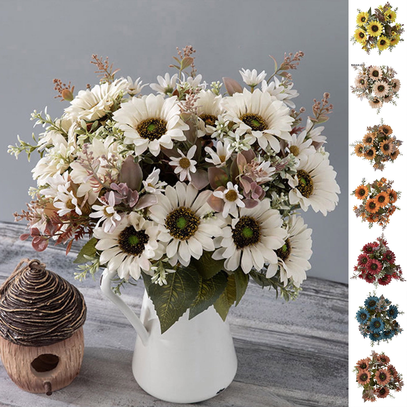 Sunjoy Tech Artificial Sunflower Bouquet Decorative Non-Fading Wedding ...
