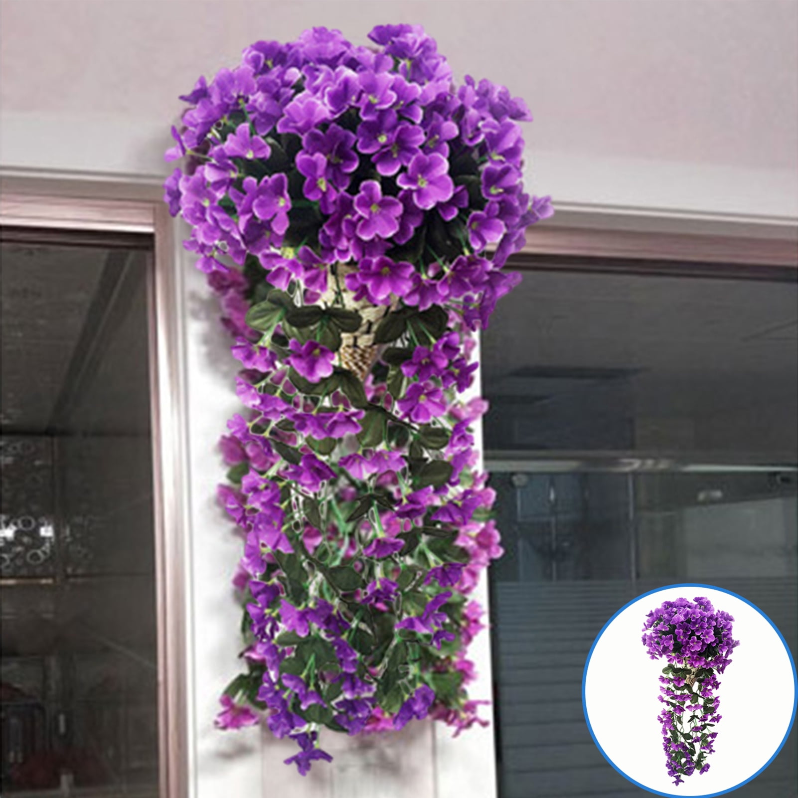 Sunjoy Tech Artificial Wisteria Flower Vine Bushy Purple-color Red ...