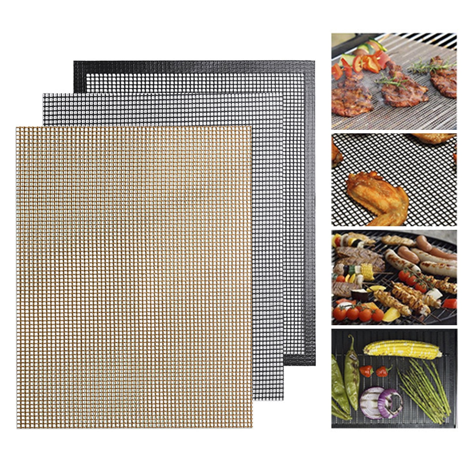 Sunjoy Tech BBQ Grill Mesh Mat Non Stick Fish Vegetable Mat Food Grade ...