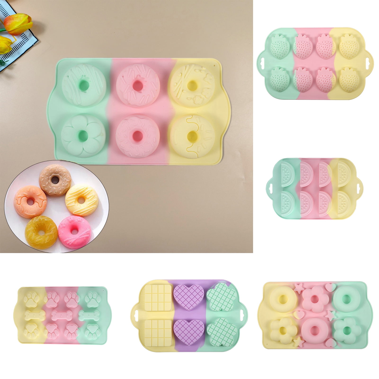 Sunjoy Tech Baking Mold Strawberry Pineapple Doughnut Food Grade Easy ...
