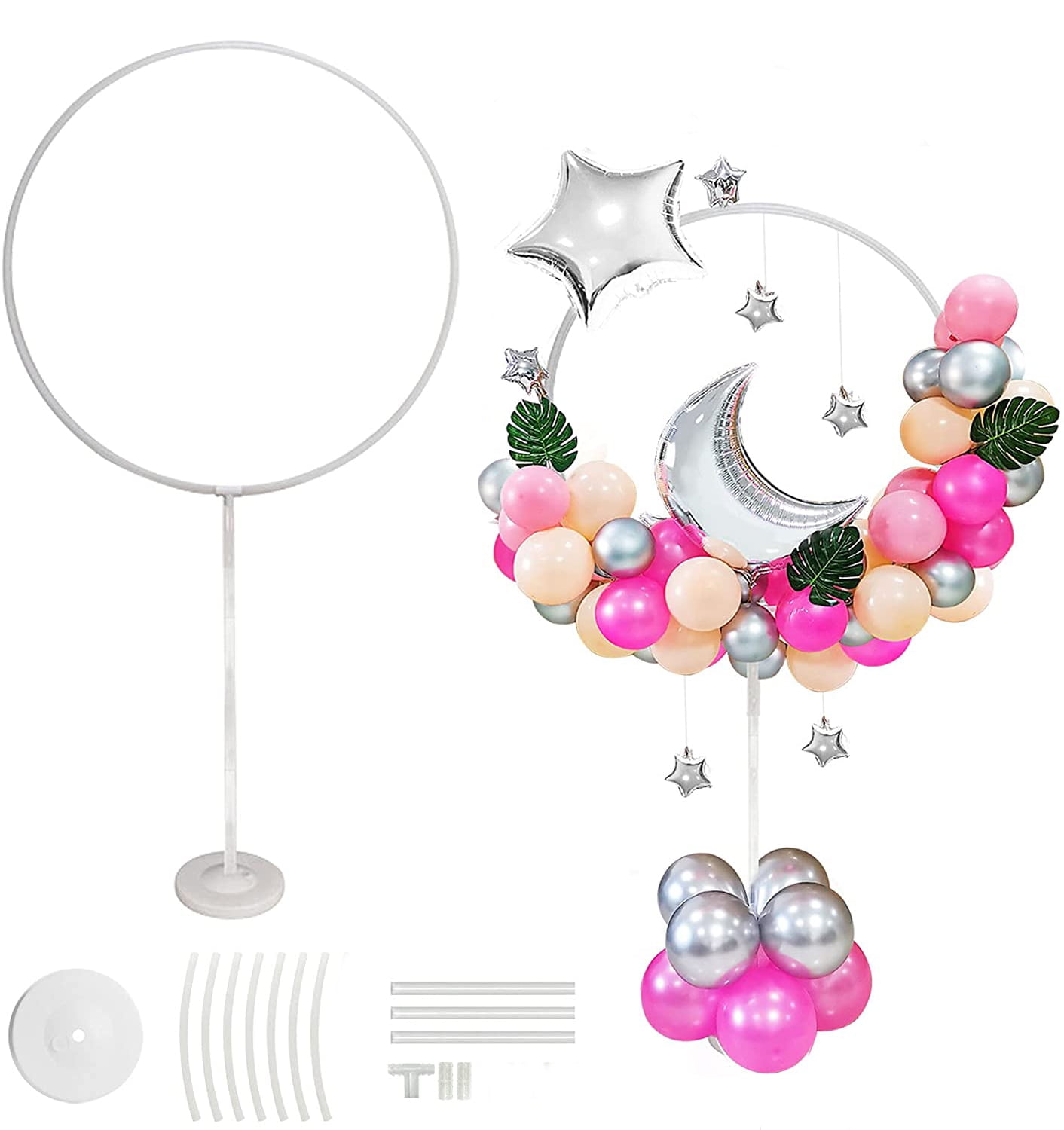 Sunjoy Tech Balloon Garland Arch Kit, Round Column Floor Stand Holder ...