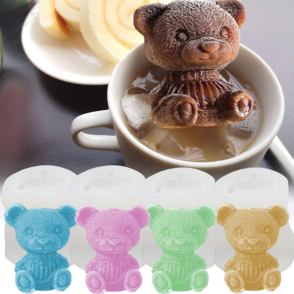 Sunjoy Tech Bear Ice Molds 4 Pack, Ice Cube Trays Mold to Make Lovely ...