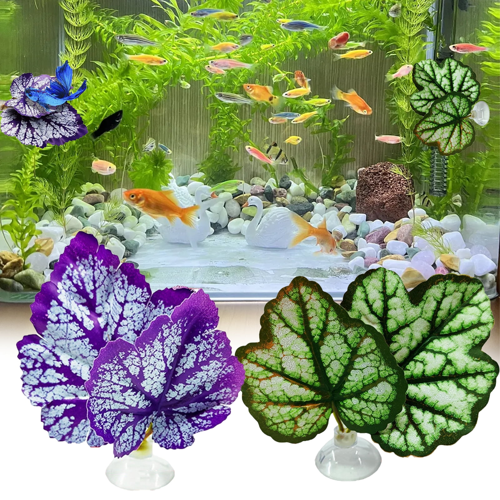 Sunjoy Tech Betta Fish Leaf Pad,Aquarium Decor Realistic Resting Bed ...