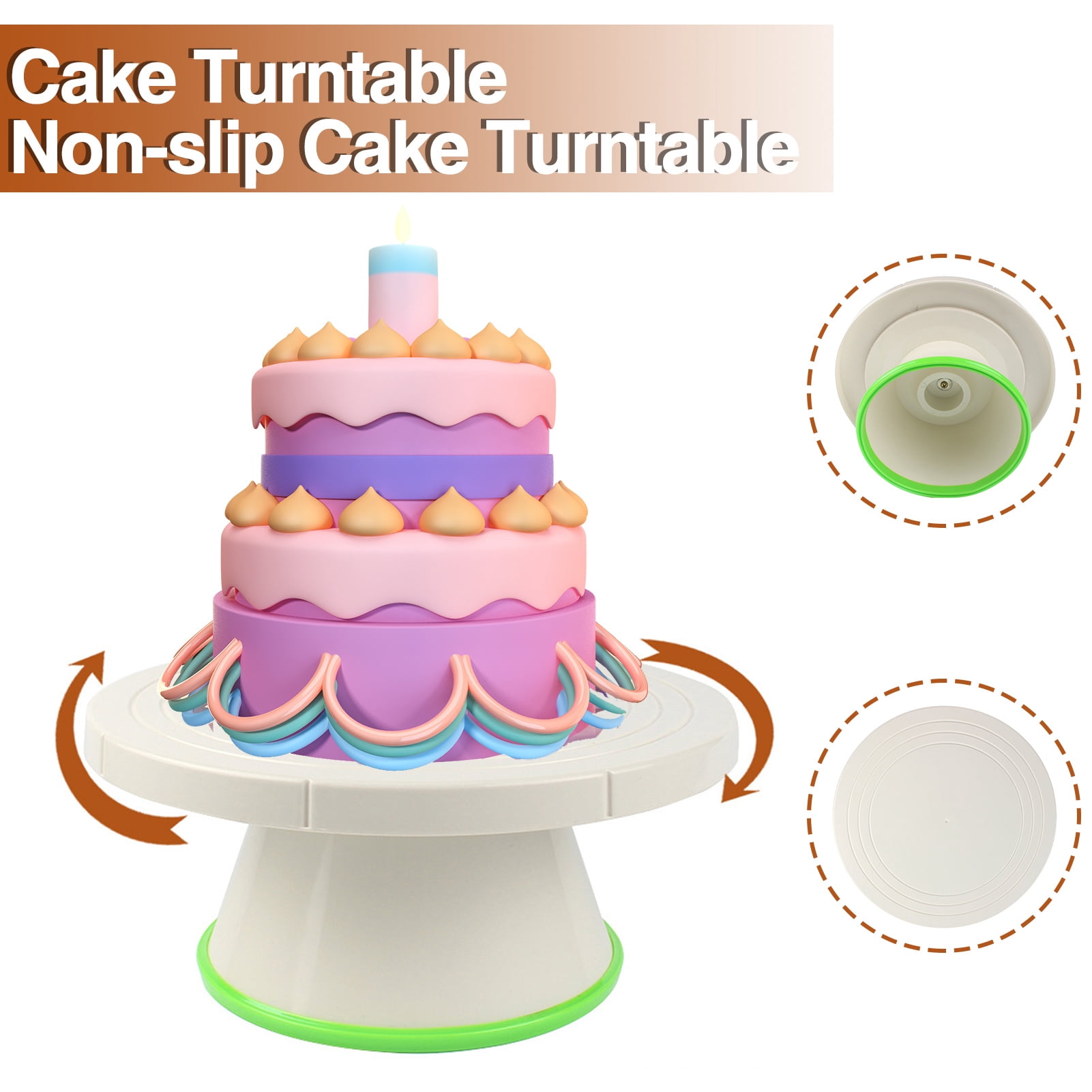 Sunjoy Tech Cake Turntable Food Grade BPA Free Anti-skid Dessert ...