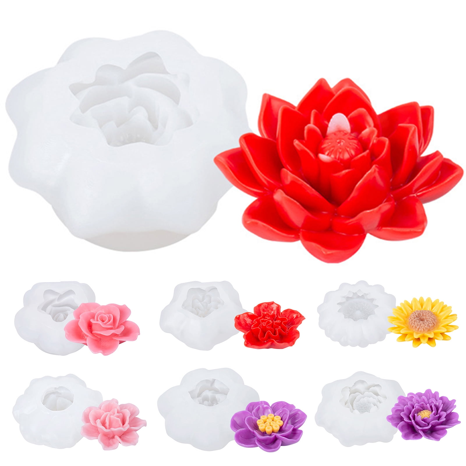 Sunjoy Tech Candle Mold Flower Shape Good Detail Non-stick Easy Demould ...