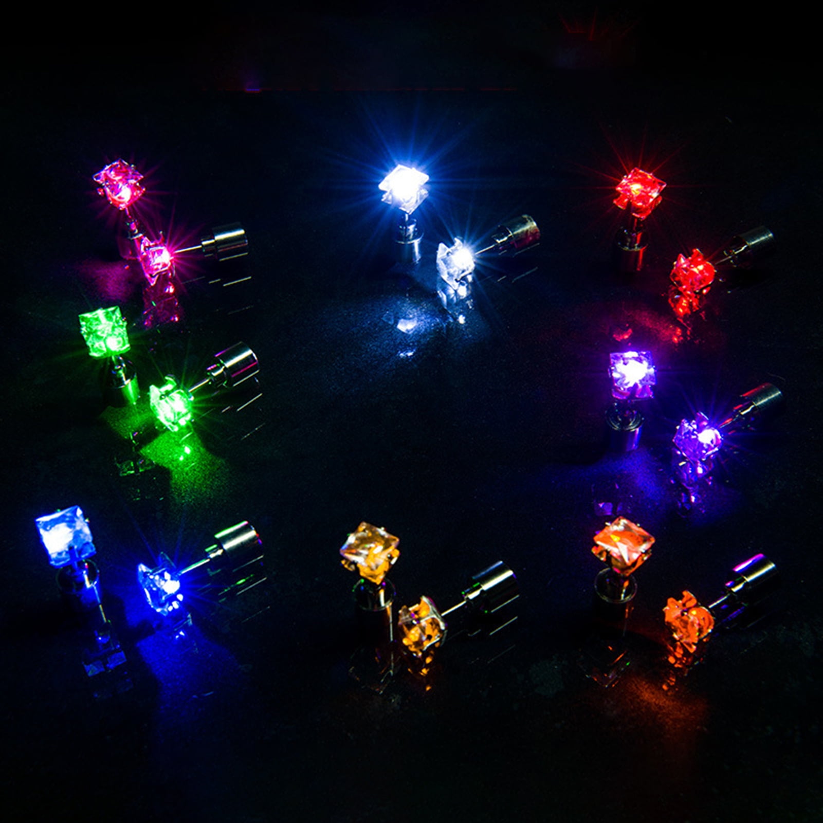 Sunjoy Tech Changing Color Light Up LED Earrings, Studs Flashing ...