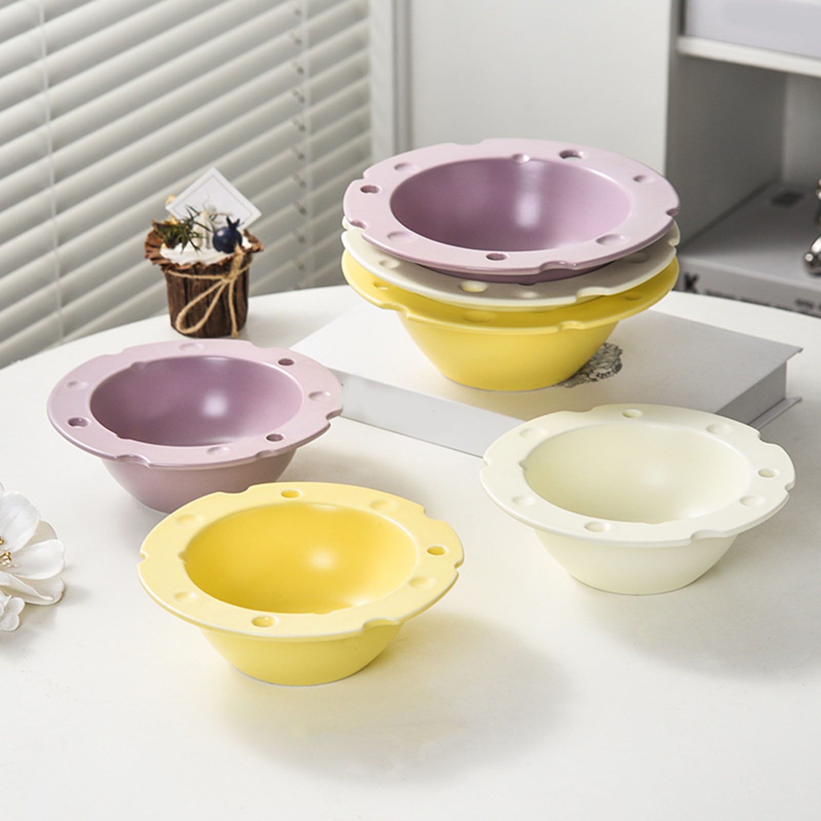 Sunjoy Tech Cheese Shape Ceramic Bowl Food Grade Large Capacity Heat ...
