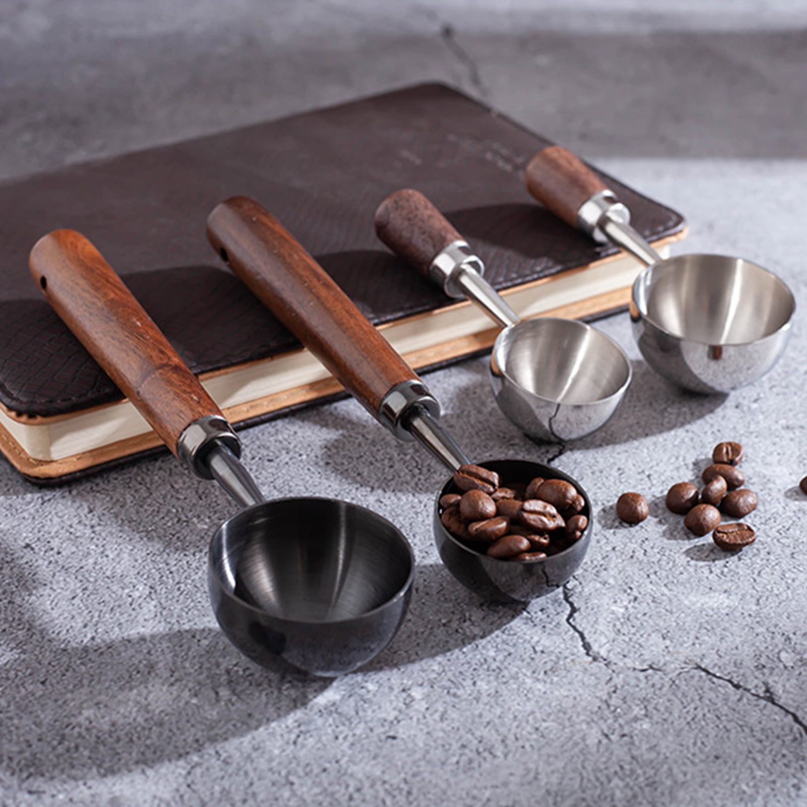 Sunjoy Tech Coffee Measuring Spoon with Wooden Handle Food Grade BPA ...