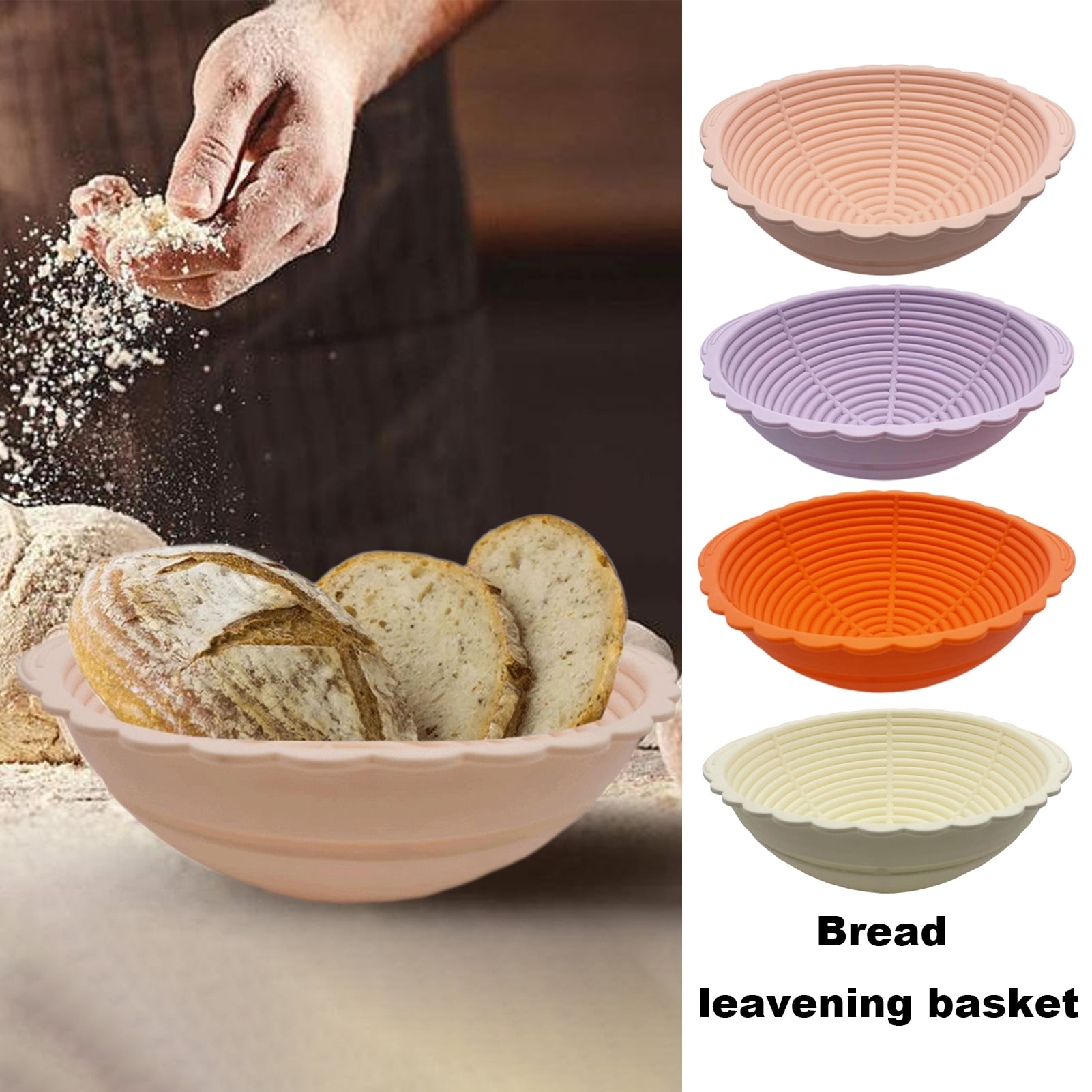 Sunjoy Tech Collapsible Silicone Bread Proofing Basket Non-Stick Space ...