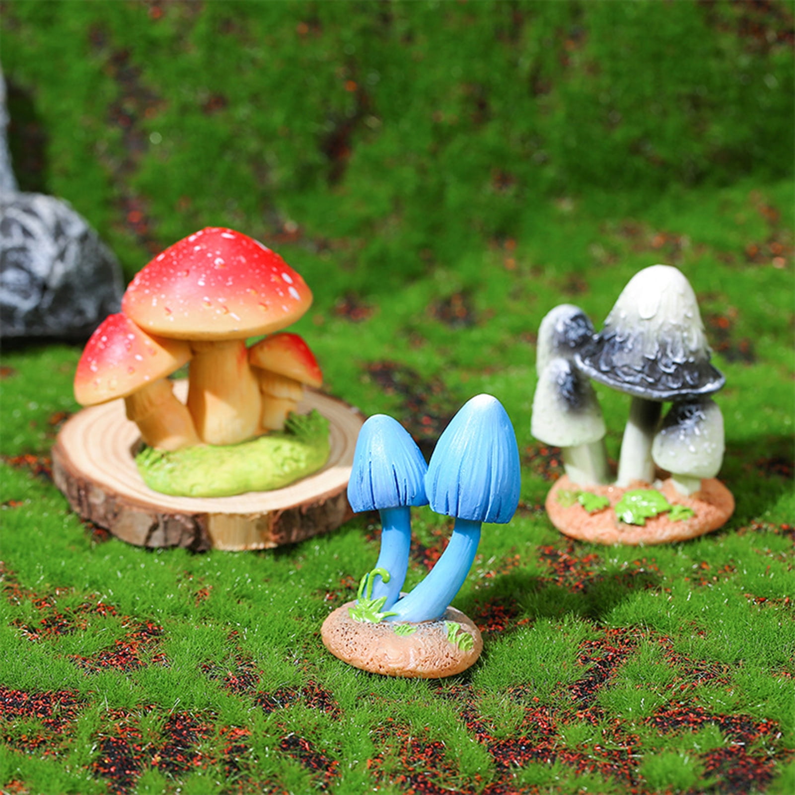 Sunjoy Tech Colorful Artificial Mini Mushroom Model Realistic Looking ...