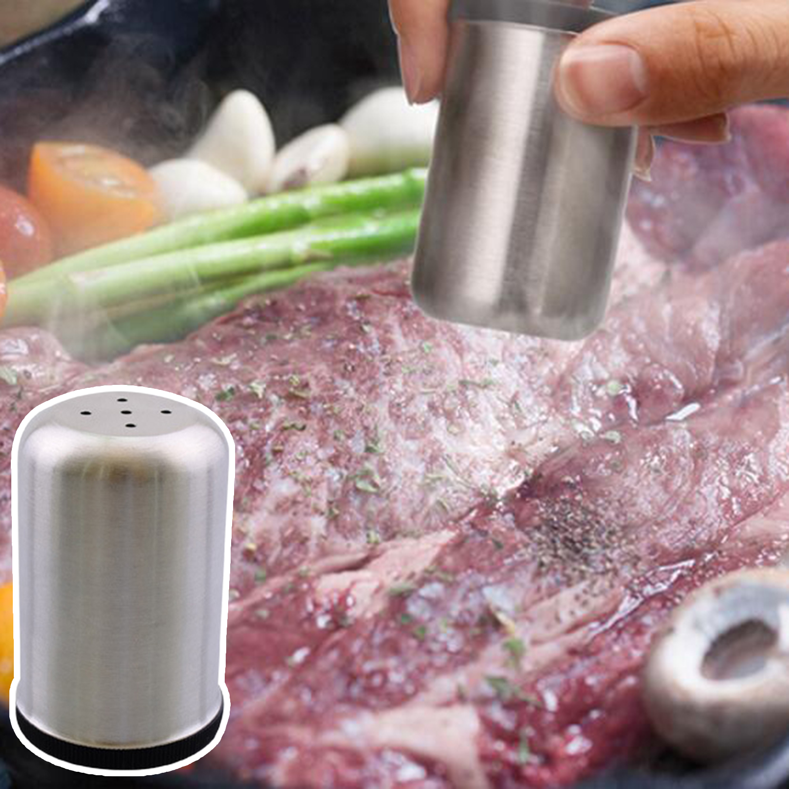 Sunjoy Tech Condiment Bottle Stainless Steel Salt Pepper Spice Jar ...