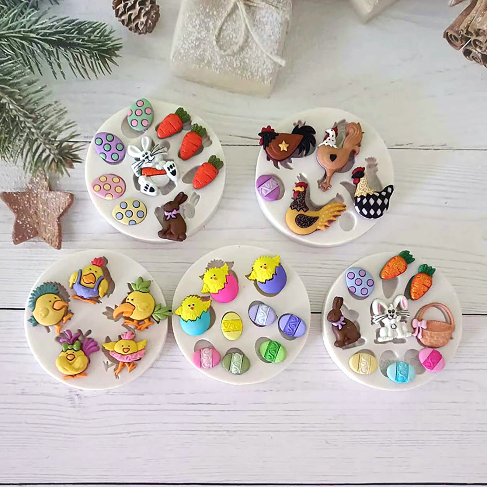 Sunjoy Tech Cute Chicken Egg Shaped Easter Silicone Mold Chocolate ...